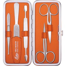 ERBE® Maniküre-Etui ERBE "ERBE Maniküre Set Bügel-Etui Serie "Piemont", orange, 5-tlg., Inox" Nageletuis Gr. B/H/T: 65 mm x 150 mm x 20 mm 5 tlg., orange Echtleder, rostfreie Instrumente, Hergestellt in SolingenDeutschland