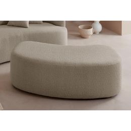Polsterhocker "Dilara", beige (dunkelbeige), B:143cm H:45cm T:68cm, Struktur fein 100% Polyester);Samtoptik (100% Polyester);Boucl&eacute; (100% Polyester), LeGer Home by Lena Gercke, Hocker, Polsterhocker, zur Serie "Dilara", gerundete Optik, auch in Bezugsqualit&auml;t Boucl&eacute;