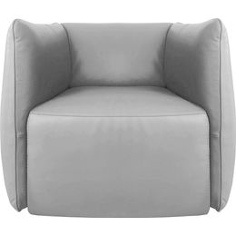 Sessel Egoitaliano "Ludo Loungesessel, Designsessel, Clubsessel, elegant und zeitlos", grau (stone), B:80cm H:68cm T:80cm, Leder &raquo;BULL&laquo; (echtes Rindsleder). Geschliffenes, pigmentiertes und behandeltes Rindsleder mit einer Dicke von 1, 3-1, 5 mm. Dieses Leder zeigt eine ziemlich weiche Hand mit einem halb undurchsichtigen Aussehen. Es handelt sich um ein gesch&uuml;tztes Leder. Eine leichte Deckschicht