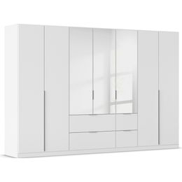 Drehtürenschrank Rauch "Kleiderschrank Schrank Garderobe AGORDO mit Dekor- oder Hochglanzfront" Schränke Gr. B/H/T: 315 cm x 210 cm x 54 cm, 7 St., weiß (alpinweiß) mit Außenschubkästen, in 6 Breiten und 2 Höhen MADE IN GERMANY