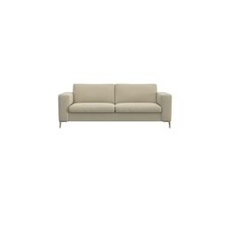 2,5-Sitzer FLEXLUX "Fiore, super Sitzkomfort durch Kaltschaum", beige (sandy beige), B:196cm H:85cm T:92cm, 100% Polyester, Sofas, breite Armlehnen, F&uuml;&szlig;e Alu+ Eiche