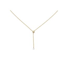 Collier Jobo Halsketten Gr. Gelbgold 750-Diamanten, Länge: 45 cm, gelb (gelbgold 750) Damen 750 Gold mit 1 Diamant 45 cm