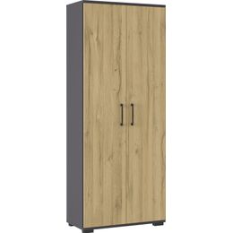 Aktenschrank Germania "Profi 3.0", grau (graphit, grandson, eiche, nachbildung), B:80cm H:200cm T:40cm, Spanplatte, Schränke