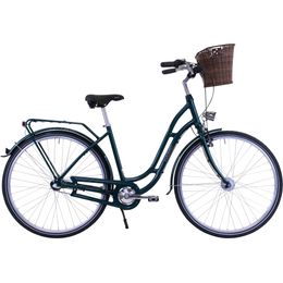 Cityrad HAWK Bikes "City Classic Joy British Green" Fahrräder Gr. 48cm, 28 Zoll (71,12cm), grün für Damen und Herren