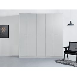 Drehtürenschrank Rauch "Kleiderschrank Schrank Garderobe TOPSELLER OTELI inkl. Inneneinteilung" Schränke Gr. B/H/T: 226 cm x 229 cm x 54 cm, Ohne Spiegel, grau (seidengrau) mit 3 Innenschubladen extra Böden optional Spiegel MADE IN GERMANY