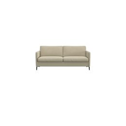 2,5-Sitzer FLEXLUX "Fiore, super bequem durch hochwertigen Sitzaufbau mit Kaltschaum", beige (sandy beige), B:181cm H:85cm T:92cm, 100% Polyester, Sofas, schmale Armlehnen, F&uuml;&szlig;e Alu+schwarz