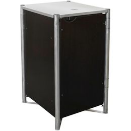 Mülltonnenbox HIDE, schwarz, B:70cm H:116cm T:81cm, Stahl, Kunststoff, Aufbewahrungsboxen, für 1 x 240 l, schwarz