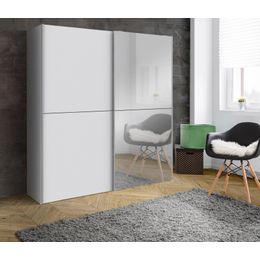 Schwebetürenschrank FORTE ""White Kiss", OTTOs Choice, Made in Europe, ideal für kleine Räume" Schränke Gr. B/H/T: 170,3cm x 190,5cm x 61,2cm, 2 St., weiß mit Spiegel und 2 Schiebetüren