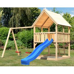 Spielturm Konifera "Lenie C" Spieltürme beige (natur/rot) Kinder BxTxH: 476x276x345 cm