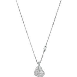 Kette mit Anhänger Michael Kors "Schmuck Geschenk Silber 925 Halskette Pavé Herz Charm, MKC1747CZ040" Halsketten Gr. Silber 925 (Sterlingsilber), Länge: 43 cm Breite: 1 mm, silberfarben (silberfarben, kristallweiß) Damen mit Zirkonia (synth.)