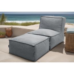 Hocker DOMO collection "Fiu f&uuml;r Terrasse, Balkon, Garten, Camping - wetterfest", grau (dunkelgrau), B:75cm H:45cm T:70cm, 100% Olefin, Hocker, Hocker, Aufblasbarer Outdoor Sitzhocker 75 x 70 cm, klein verstaubar