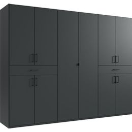 Drehtürenschrank wimex "Tibet" Schränke Gr. B/H/T: 270 cm x 208 cm x 58 cm, 10 St., grau (graphit) mit Schubkästen auf bequemer Zugriffshöhe