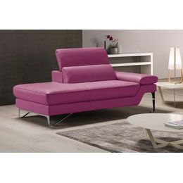 Ottomane Egoitaliano "Princess, elegantes Designsofa mit erstklassigem Sitzkomfort", lila (violett), B:177cm H:95cm T:108cm, Leder NUVOLE (Echtes Rindsleder). Halbnat&uuml;rliches, halbnarbiges Rindsleder mit einer nat&uuml;rlichen K&ouml;rnung von 1, 2 bis 1, 4 mm. Dieses Leder hat eine weiche, wachsartige Haptik mit mattem Aussehen und einem Wolkeneffekt. Es handelt sich um ein Naturleder, das die urspr&uuml;nglich