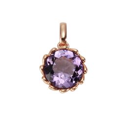 Ketten-Anhänger OROLINO "585 Rosé-Gold mit echtem Amethyst 11mm" Schmuckanhänger Gr. ONE-SIZE, 0,03 ct, Gold, 3,2 g, rot (rot, lila) Damen