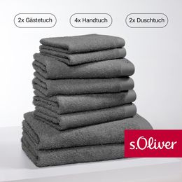 Handtuch Set s.Oliver "s. Oliver, besonders weich und saugfähig" Handtücher (Packung) Gr. 8 St., grau 2 Gästetücher 30x50, 4 Handtücher 50x100, Duschtücher 70x140