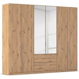 Drehtürenschrank Rauch "Kleiderschrank Schrank Garderobe AGORDO mit Dekor- oder Hochglanzfront" Schränke Gr. B/H/T: 271 cm x 229 cm x 54 cm, 6 St., braun (eiche artisan) mit Außenschubkästen, in 6 Breiten und 2 Höhen MADE IN GERMANY