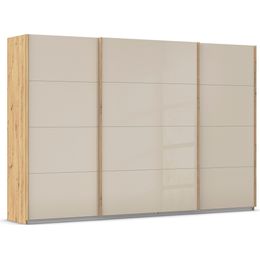 Schwebetürenschrank Rauch "Kleiderschrank Schrank Garderobe AGORDO mit Glasfront" Schränke Gr. B/H/T: 315 cm x 210 cm x 62 cm, 3 St., beige (eiche artisan, glas champagner) durchdachte Innenausstattung, in 4 Breiten und 2 Höhen MADE IN GERMANY