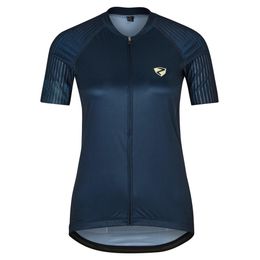 Radtrikot Ziener "NESTELA" Gr. 36, blau (dunkelblau), Damen, Obermaterial: 1. 100% Polyester; 2. 86% Polyester, 14% Elasthan, Trikots