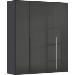 Drehtürenschrank Rauch "Kleiderschrank Schrank Garderobe AGORDO mit Dekor- oder Hochglanzfront" Schränke Gr. B/H/T: 181cm x 210cm x 54cm, 4 St., grau (graumetallic/effektgrau hochglanz) durchdachte Innenausstattung, in 6 Breiten und 2 Höhen MADE IN GERMANY