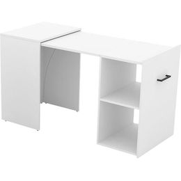 Schreibtisch Inosign "Smart" Tische Gr. B/H/T: 60cm x 75cm x 41,5cm, weiß platzsparende Kommode ausziehbar zu einem kompletten Arbeitsplatz