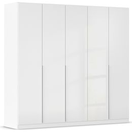 Drehtürenschrank Rauch "Kleiderschrank Schrank Garderobe AGORDO mit Dekor- oder Hochglanzfront" Schränke Gr. B/H/T: 226cm x 210cm x 54cm, 5 St., weiß (alpinweiß/hochglanz weiß) durchdachte Innenausstattung, in 6 Breiten und 2 Höhen MADE IN GERMANY