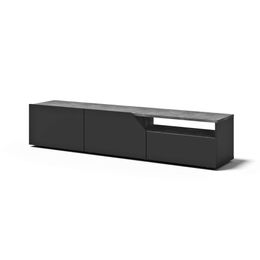 TV-Bank TemaHome "Verone TV Tisch, platsparendes Design, Lowboard" Sideboards Gr. B/H/T: 180 cm x 38 cm x 38 cm, grau (betonfarbig, schwarz) praktische Türen, offenes Fach, Breite 180 cm