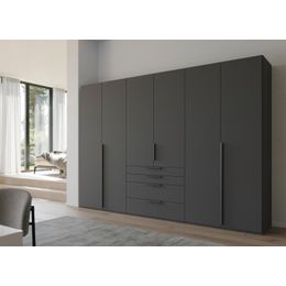 Drehtürenschrank Rauch "Purisma" Schränke Gr. B/H/T: 301 cm x 223 cm x 60 cm, 6 St., grau (graphit) mit Schubladen und umfangreichem Zubehör, Soft-Close-Funktion