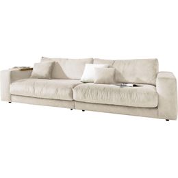 Big-Sofa 3C CANDY "Enisa II", beige (nature), B:290cm H:86cm T:127cm, 100% Polyester, Sofas, Big-Sofa, incl. 1 Flatterkissen, Wahlweise mit Flecken-Schutz-Bezug Easy care