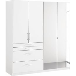 Kleiderschrank Rauch "Harburg Bestseller im Schlafzimmer" Schränke Gr. B/H/T: 181cm x 197cm x 54cm, 4 St., weiß Schlafzimmerschrank Schrank Garderobe mit Spiegel