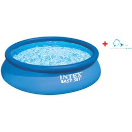 Rundpool Intex "»EasyPool« 396x84 cm" Schwimmbecken Gr. B/H/L: Breite 396 cm x Höhe 84 cm x Länge, 7290 l, blau inkl. hochwertigem Intex Pool-Reinigungsset