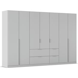 Drehtürenschrank Rauch "Kleiderschrank Schrank Garderobe AGORDO mit Dekor- oder Hochglanzfront" Schränke Gr. B/H/T: 315 cm x 210 cm x 54 cm, 7 St., grau (seidengrau) mit Außenschubkästen, in 6 Breiten und 2 Höhen MADE IN GERMANY