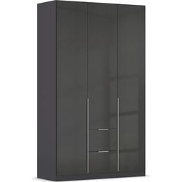 Drehtürenschrank Rauch "Kleiderschrank Schrank Garderobe AGORDO mit Dekor- oder Hochglanzfront" Schränke Gr. B/H/T: 136 cm x 229 cm x 54 cm, 3 St., grau (graumetallic, hochglanz effektgrau) mit Außenschubkästen, in 6 Breiten und 2 Höhen MADE IN GERMANY