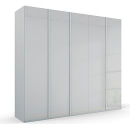 Drehtürenschrank Rauch "Skat Meridian" Schränke Gr. B/H/T: 251 cm x 235 cm x 63 cm, 5 St., grau (seidengrau, glas seidengrau) Glasfront, inkl. Innenspiegel und 4 Innenschubladen