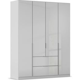 Drehtürenschrank Rauch "Kleiderschrank Kleiderschränke Schrank Garderobe AGORDO mit Glasfront", grau (seidengrau, glas seidengrau), B:181cm H:229cm T:54cm, Holzwerkstoff, Schränke, mit Außenschubkästen, in 6 Breiten und 2 Höhen MADE IN GERMANY