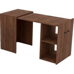 Schreibtisch Inosign "Smart" Tische Gr. B/H/T: 60 cm x 75 cm x 41,5 cm, braun (nussbaum okapi) platzsparende Kommode ausziehbar zu einem kompletten Arbeitsplatz