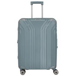 Hartschalen-Trolley Travelite "ELVAA M" Gr. B/H/T: 47 cm x 66 cm x 26 cm 72 l, blau (blaugrau) Koffer Hartschallenkoffer Reisegepäck Reisekoffer TSA Schloss