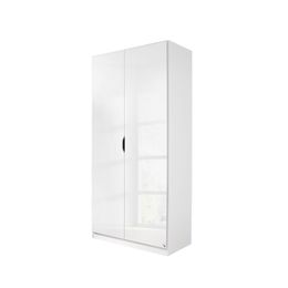 Kleiderschrank Rauch "Freiham Garderobenschrank Nischenlösung Bestseller" Schränke Gr. B/H/T: 91cm x 197cm x 54cm, 2 St., weiß (weiß hochglanz) Nischen Schrank mit Griffmulde ideal zum Ergänzen der Serie