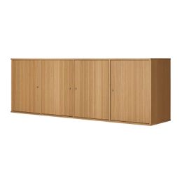 Sideboard HAMMEL FURNITURE "Mistral, Hochwertig Schrank, hängend/stehend, mit 4 gerillten Türen" Sideboards Gr. B/H/T: 176 cm x 61 cm x 42 cm, braun (eiche, lack, öl) und 4 verstellbare Einlegeböden, B: 176 cm, anpassungsbar Designmöbel