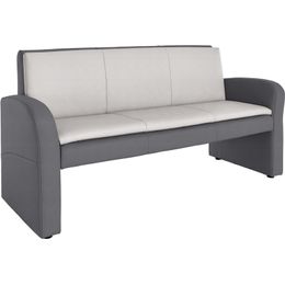 Hockerbank exxpo - SOFA FASHION "Cortado, 3-Sitzer mit hohem Sitzkomfort" Hocker Gr. B/H/T: 182 cm x 89 cm x 67 cm, braun (schlamm, hell) Polsterbank Hocker hohe Bodenfreiheit, schöne Detailverarbeitung, wahlweise Lederbezug