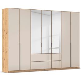 Drehtürenschrank Rauch "Kleiderschrank Kleiderschränke Schrank Garderobe AGORDO mit Glasfront" Schränke Gr. B/H/T: 315cm x 229cm x 54cm, 7 St., beige (eiche artisan/glas champagner) mit Außenschubkästen, in 6 Breiten und 2 Höhen MADE IN GERMANY