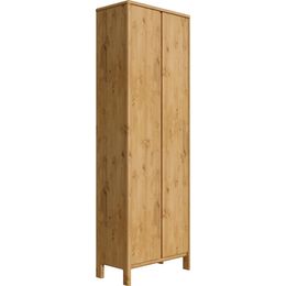 Garderobenschrank Home Affaire "Luven" Schränke Gr. B/H/T: 65 cm x 192 cm x 34 cm, 2 St., Komplettausführung, beige (natur) zertifiziertes Massivholz, Höhe 192 cm