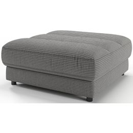 Polsterhocker 3C CANDY "Stripes", grau (dunkelgrau), B:100cm H:43cm T:100cm, 88% Polyester, 12% Polyacryl, Hocker, Polsterhocker, Passend zur Serie Stripes