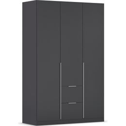 Drehtürenschrank Rauch "Kleiderschrank Schrank Garderobe AGORDO mit Dekor- oder Hochglanzfront" Schränke Gr. B/H/T: 136 cm x 210 cm x 54 cm, 3 St., grau (graumetallic) mit Außenschubkästen, in 6 Breiten und 2 Höhen MADE IN GERMANY