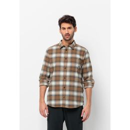 Flanellhemd Jack Wolfskin "WANDERWEG SHIRT M" Gr. L (52), Normalgrößen, braun (chipmunk) Herren Hemden