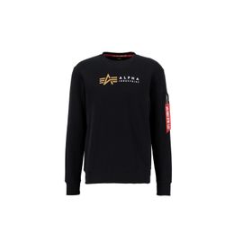 Sweater Alpha Industries "Alpha Industries Men - Sweatshirts Alpha Label Sweater" Gr. L, schwarz Herren Sweatshirts