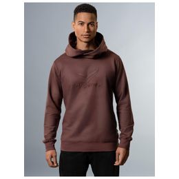 Kapuzensweatshirt TRIGEMA "TRIGEMA Kapuzenpullover mit großem 3D-Motiv" Gr. XXL, braun (kastanie) Herren Sweatshirts