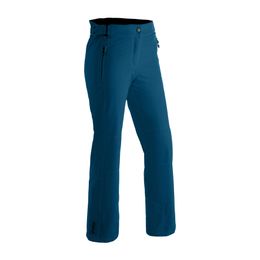 Skihose Maier Sports "Vroni slim", Damen, Gr. 42, Normalgrößen, blau (aquablau), 100% Polyester, Hosen, Damen Schneehose, wind- und wasserdicht, 2 RV-Taschen, Slim Fit