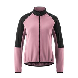 Radtrikot Gonso "Adventure Jersey Fleece W" Gr. 36, rosa (babyrosa) Damen Trikots Fahrradtrikot langarm, weiches Fleece-Material, Full-Zip Trikot