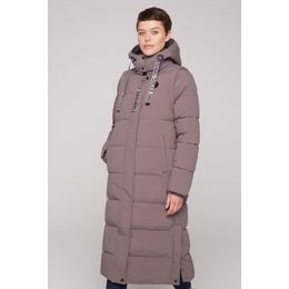 Steppmantel SOCCX Gr. S, braun, Damen, Material: 100% Polyester, Futter: 100% Polyester, Füllung: 100% Polyester, unifarben, Mäntel, mit Windbreaker-Bündchen und Zwei-Wege-Reißverschluss