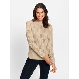 Strickpullover Inspirationen "Pullover" Gr. 36, beige (sand) Damen Pullover